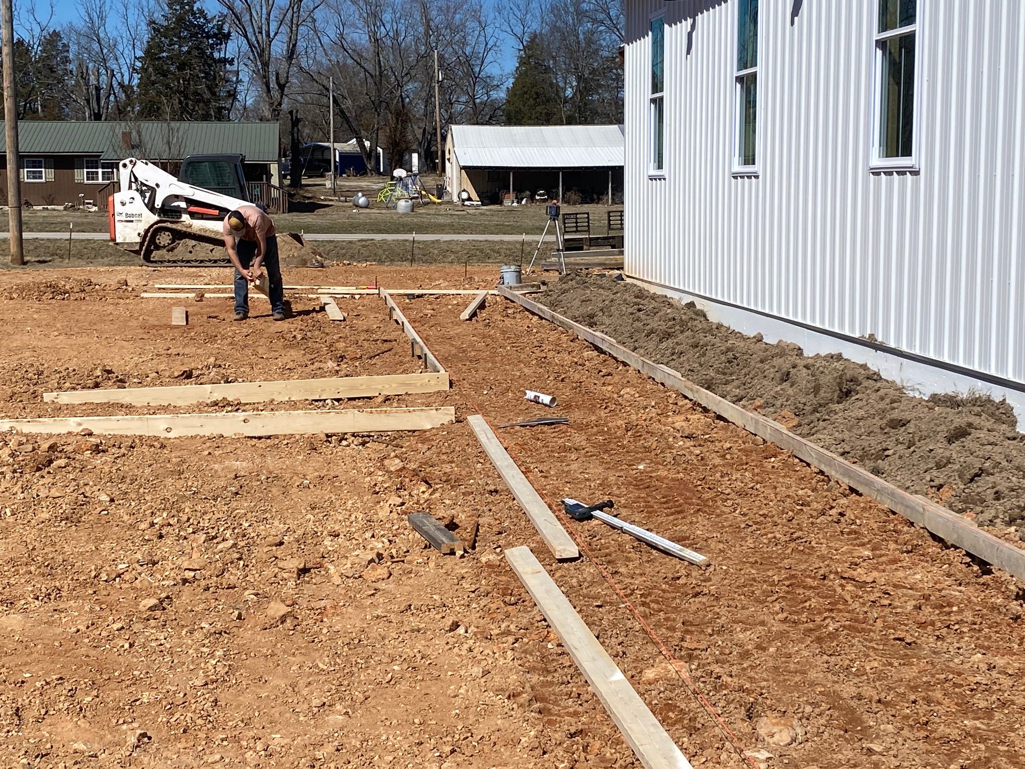 Forming Sidewalks - The Homestead Schoolhouse